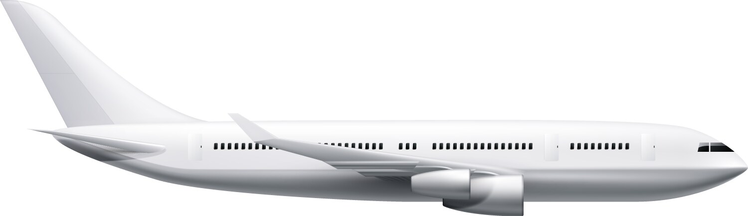 Airplane concept flat design side view Royalty Free Vector