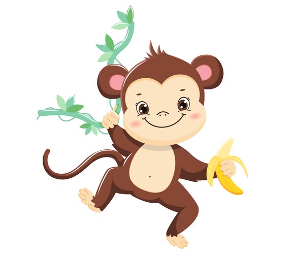 Smiling Cartoon Monkey – Royalty-Free Vector | VectorStock
