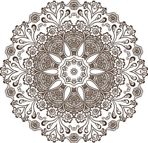 Ornate circle pattern in indian style Royalty Free Vector