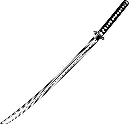 Japanese sword 0004 Royalty Free Vector Image - VectorStock