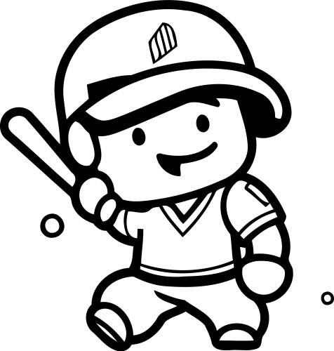 Baseball player cartoon character with bat Vector Image