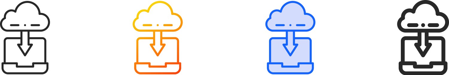 Bandwidth iconthin linear gradient blue stroke Vector Image