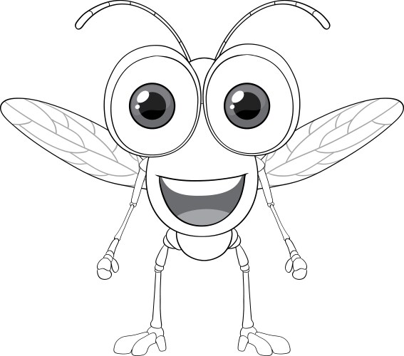 Happy fly cartoon character Royalty Free Vector Image