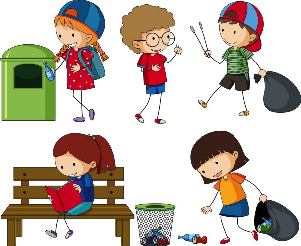 Cartoon kids boys and girls of different creative Vector Image
