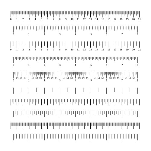 Measuring rulers school ruler metric scale Vector Image