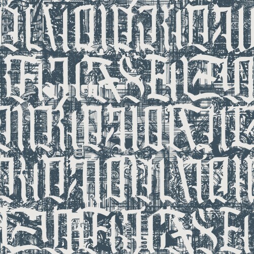 Seamless pattern of ornate gothic letters Vector Image