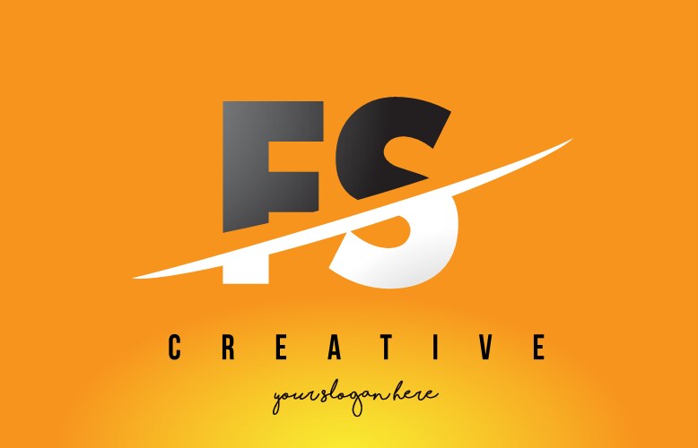 Fs letters logo design slim creative simple black Vector Image