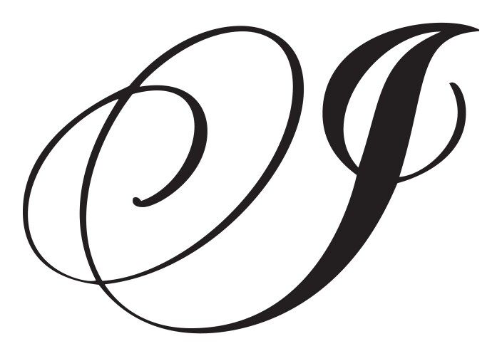 Hand drawn calligraphy letter capital i Royalty Free Vector