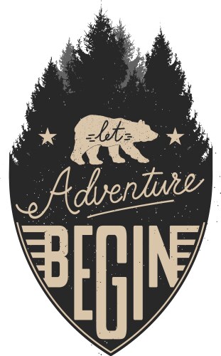 Let the adventure begin lettering Royalty Free Vector Image
