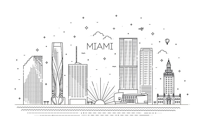 Miami Skyline Vector Images (over 550)