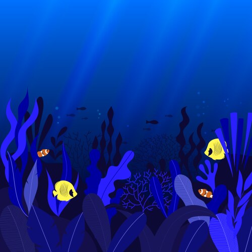 Underwater seabed deep ocean seascape undersea Vector Image