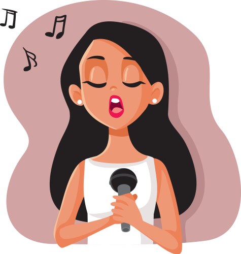 Singing girl Royalty Free Vector Image - VectorStock