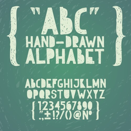 Handwritten chalk abc Royalty Free Vector Image