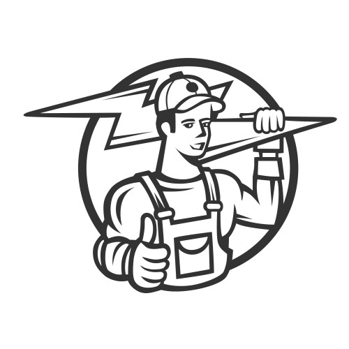 Electrician on power pole Royalty Free Vector Image