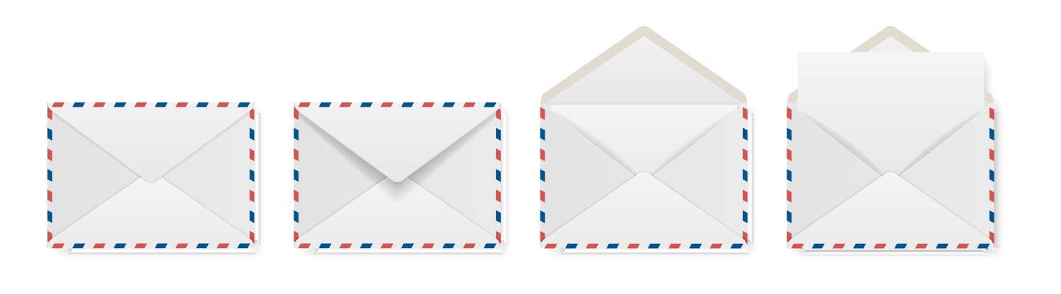 White envelopes with blank letter folded Vector Image