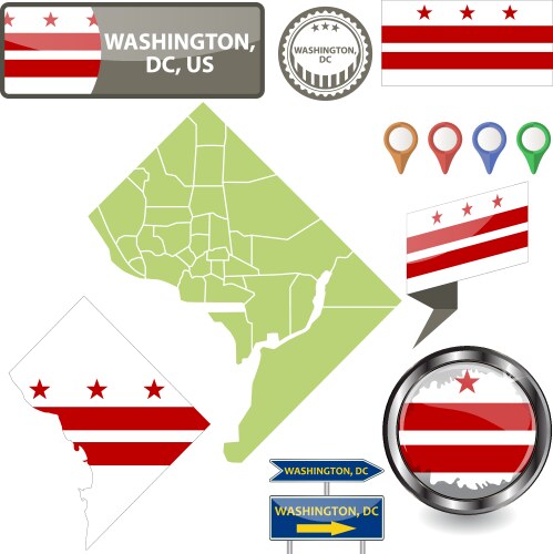 Map washington dc metropolitan area Royalty Free Vector