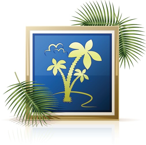 Bamboo mat tropic palm Royalty Free Vector Image