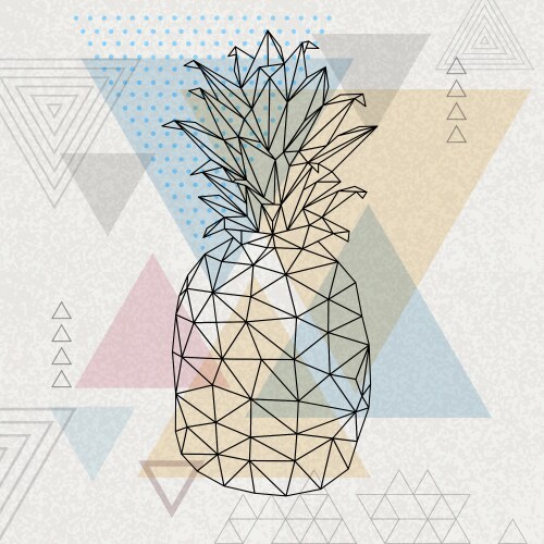 Hipster geometric polygonal fruit pineapple Vector Image
