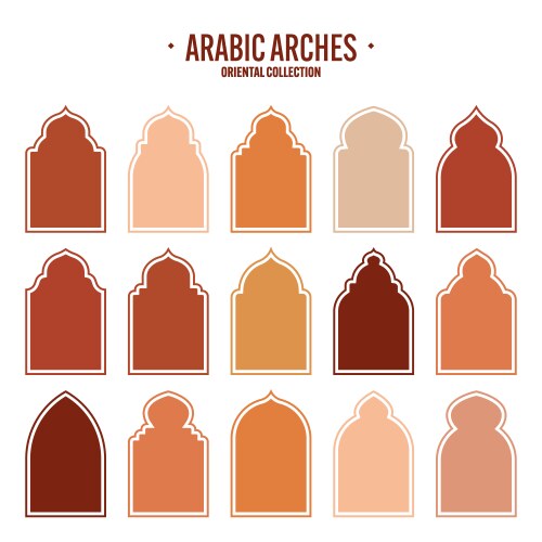 Islamic frames oriental style objects arabic Vector Image