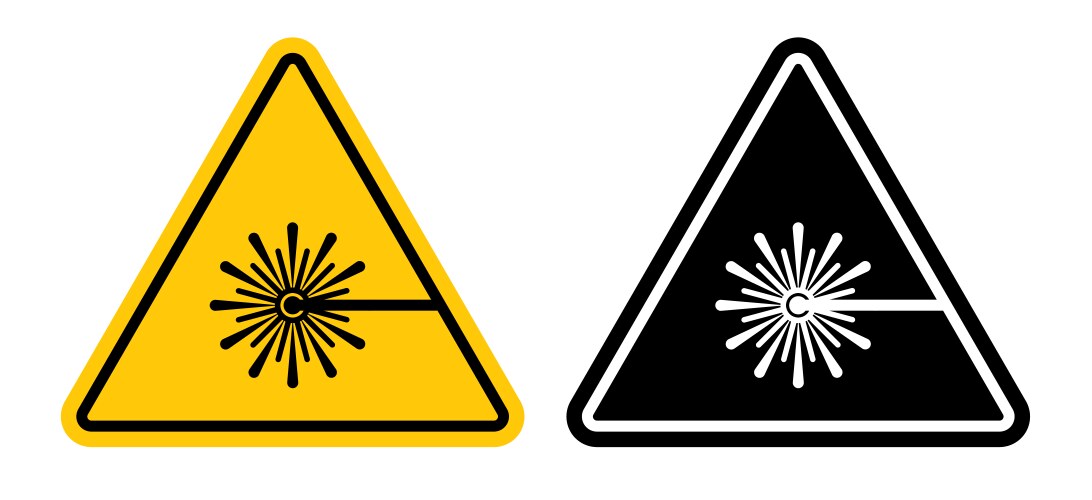 Laser warning icon set notice for areas with Vector Image