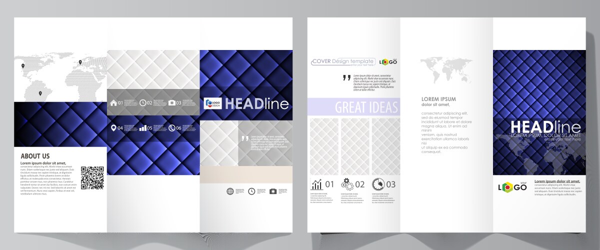 Tri-fold brochure business templates on both sides