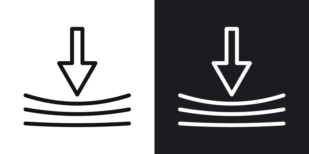 Compress icon set pressure suspension bounce Vector Image