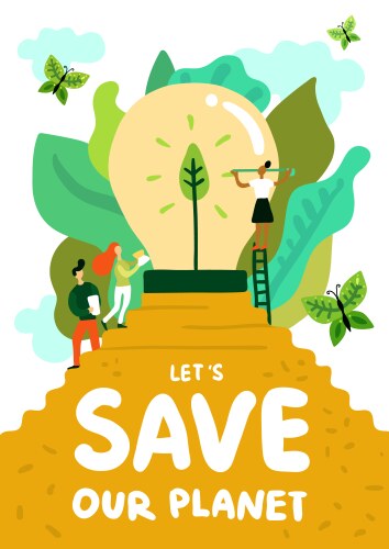 Save earth ecology poster Royalty Free Vector Image