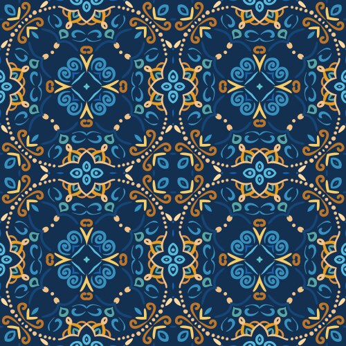 Blue arabesque patterns Royalty Free Vector Image