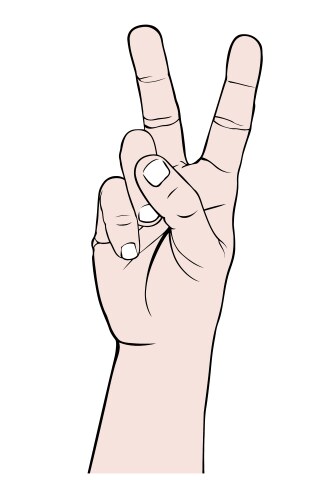 Sign language number 4 Royalty Free Vector Image