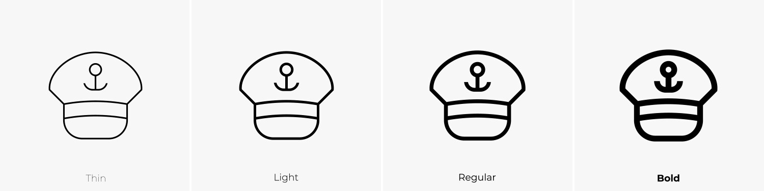 Captain band icon thin light regular and bold Vector Image