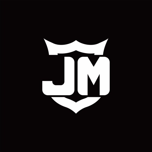 Jm logo monogram with piece circle ribbon style Vector Image