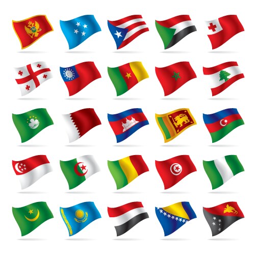 World top countries national flags Royalty Free Vector Image