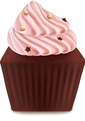 Hand drawn cup cake Royalty Free Vector Image - VectorStock