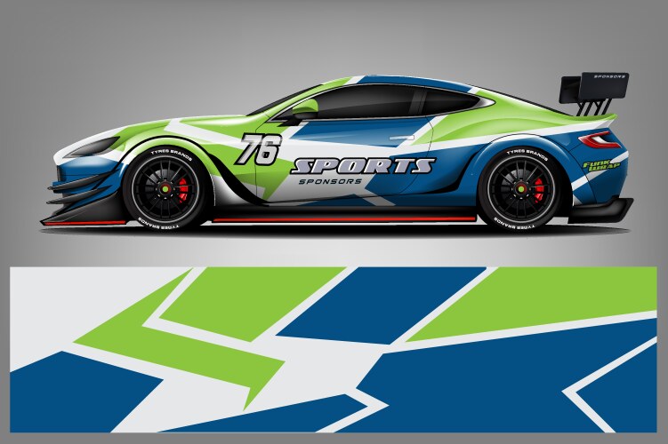 Racing car wrap purple design custom livery Vector Image
