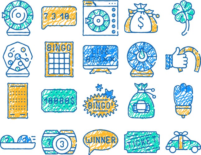 Raffle lottery game icon hand drawn – Royalty-Free Vector | VectorStock