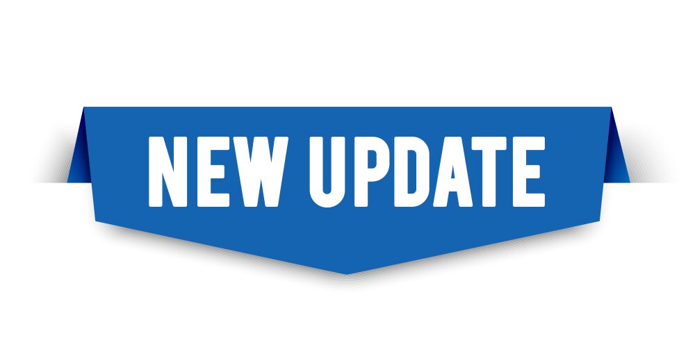 Modern label new update with bell banner element Vector Image