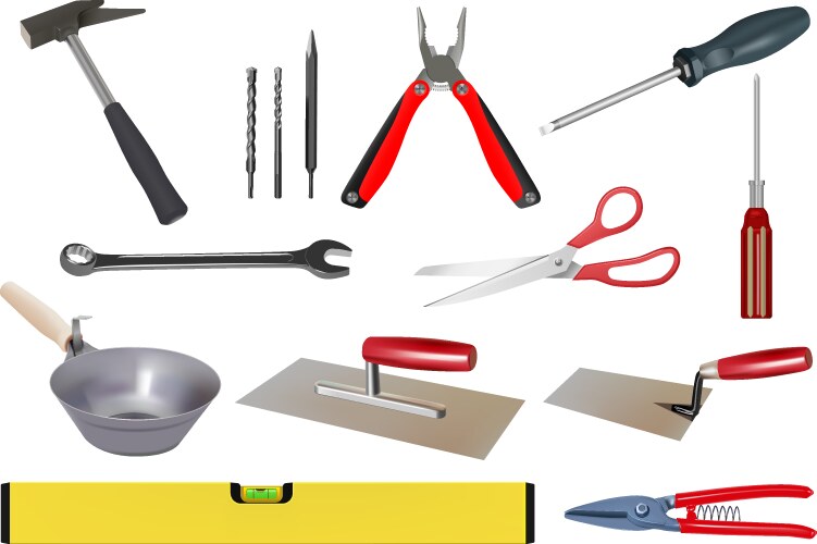 Various tools theme collection 1 Royalty Free Vector Image