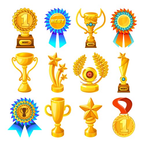 Empty gold ui frames with gems set of game Vector Image