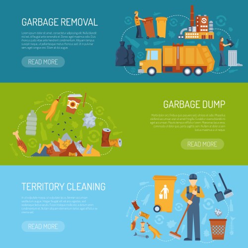 Street trash and garbage banner design Royalty Free Vector