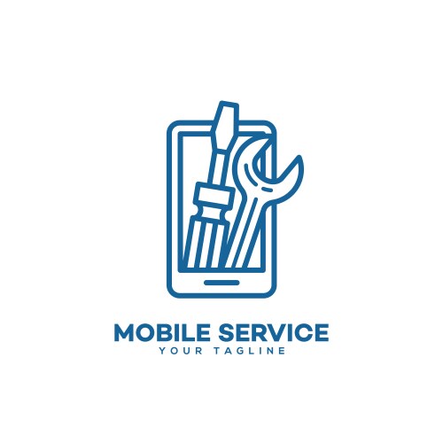 Phone service mobile repair logo design Royalty Free Vector