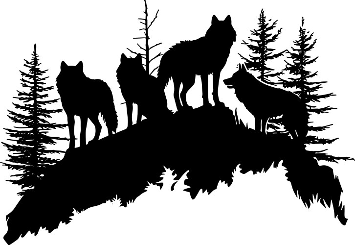 Wolf Pack Vector Images (over 1,200)
