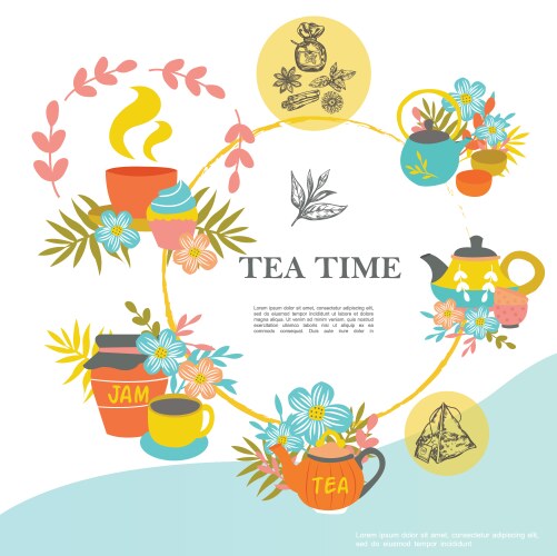 Tea time pattern Royalty Free Vector Image - VectorStock