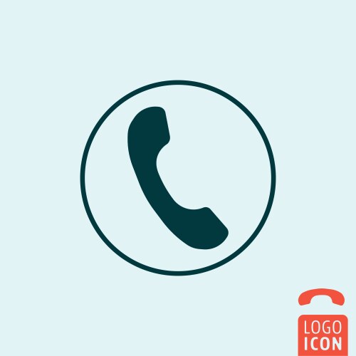 Phone black simple icon round with wire and sound Vector Image