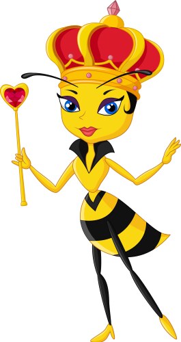 Cartoon bee character isolated on white background