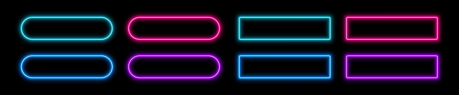 Glow neon buttons for web design set website Vector Image
