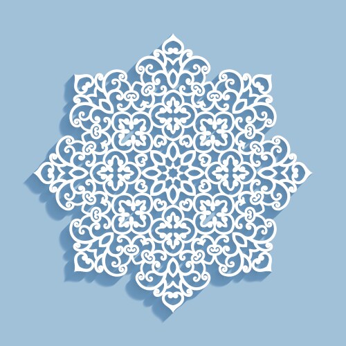 Round lace doily cutout paper pattern Royalty Free Vector