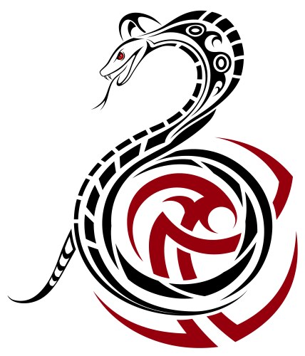 Snake tribal tattoo Royalty Free Vector Image - VectorStock