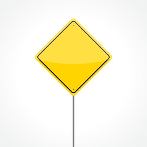 Blank yellow road sign or empty traffic signs Vector Image