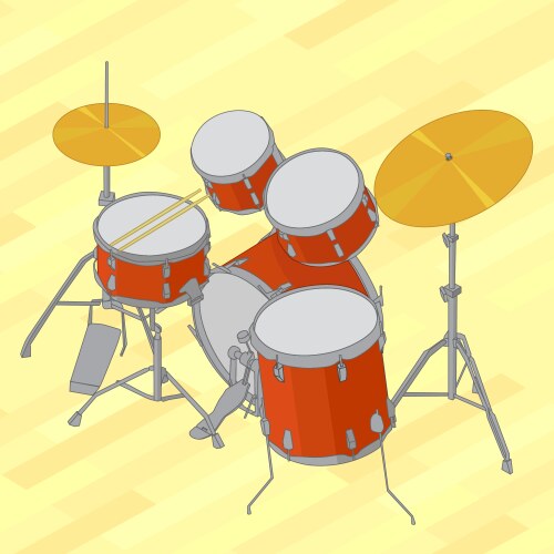 Marching drum element vintage colorful Royalty Free Vector