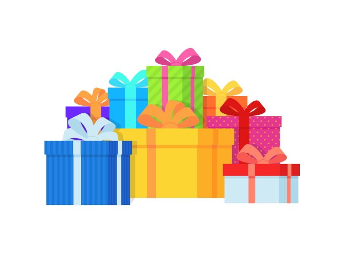 Colored gift boxes Royalty Free Vector Image - VectorStock